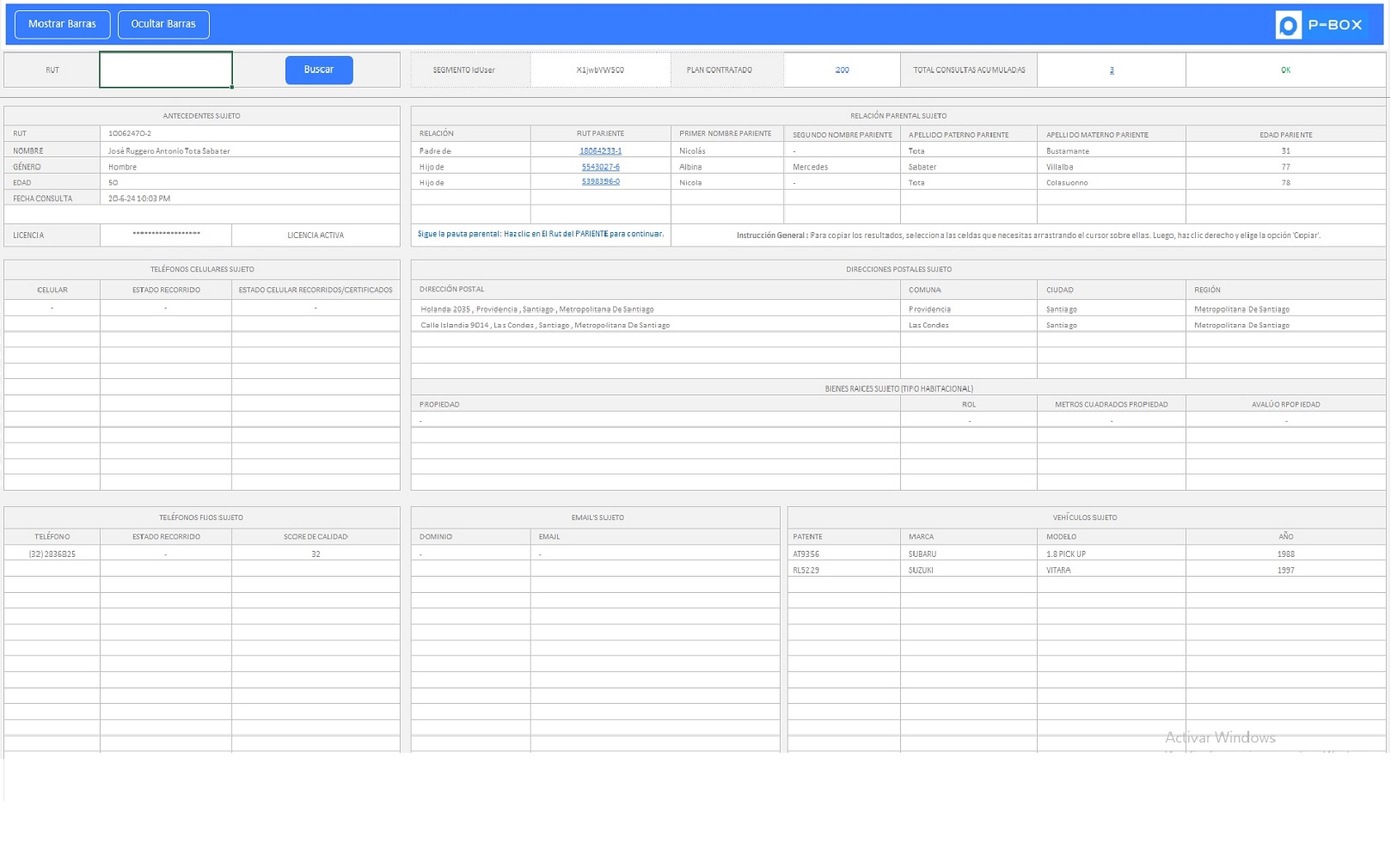 P-Box Excel | Verificación De Identidad